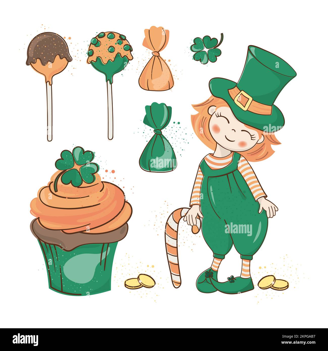 Boy with hat and cane Stock Vector Images - Alamy
