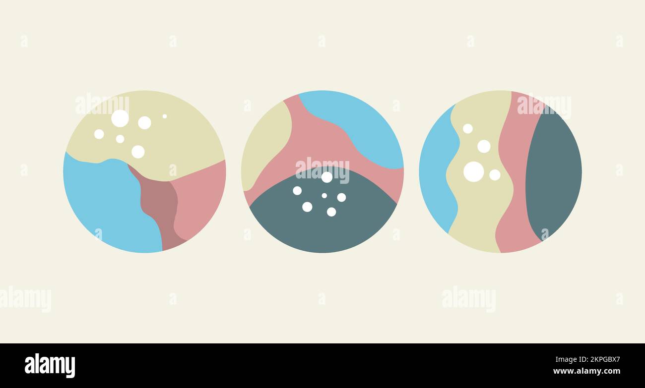 Bio frames set. Organic products pattern in circle Stock Vector Image ...