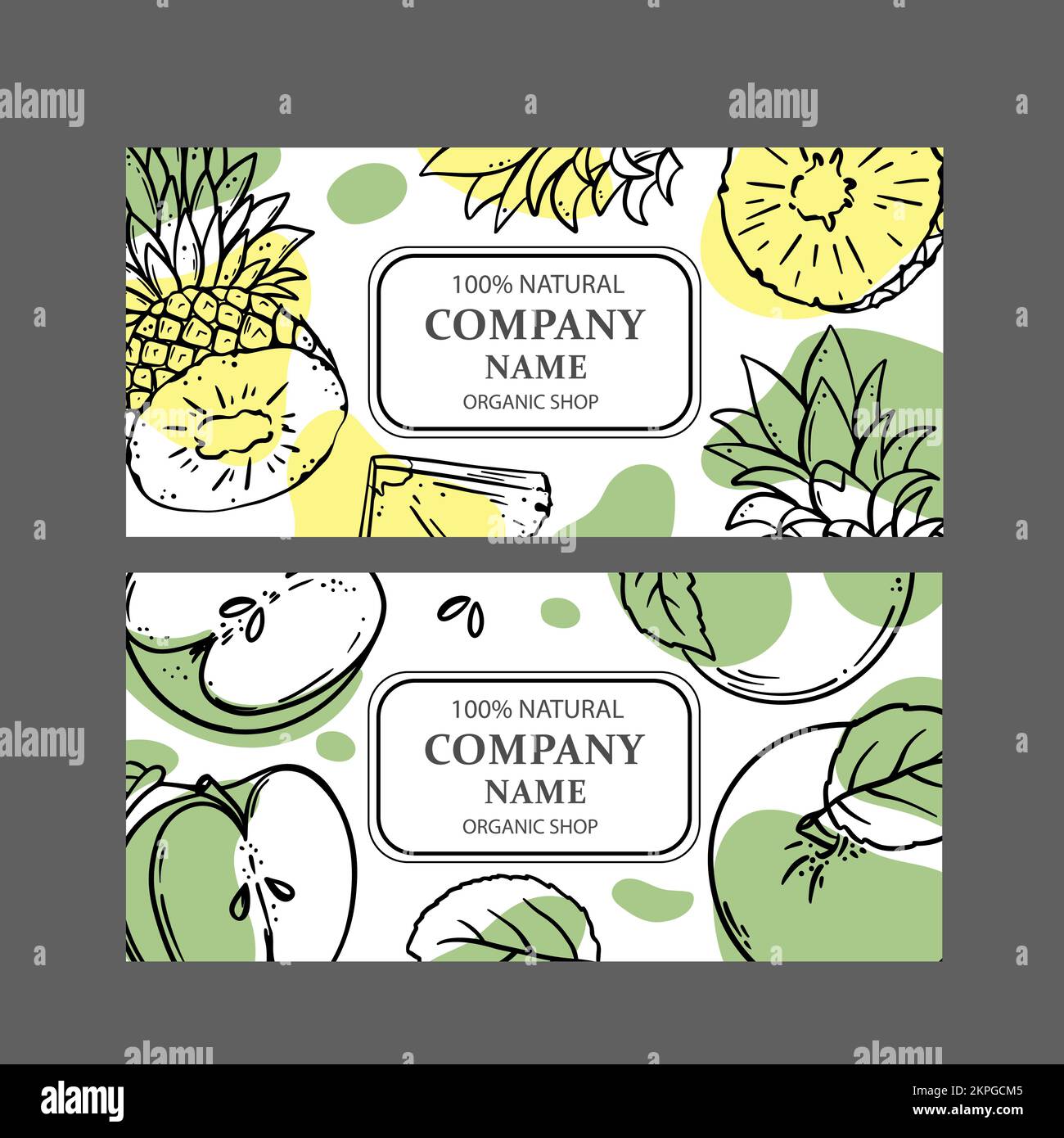PINEAPPLE GREEN APPLE LABELS Design Of Stickers For Shop Of Tropical ...