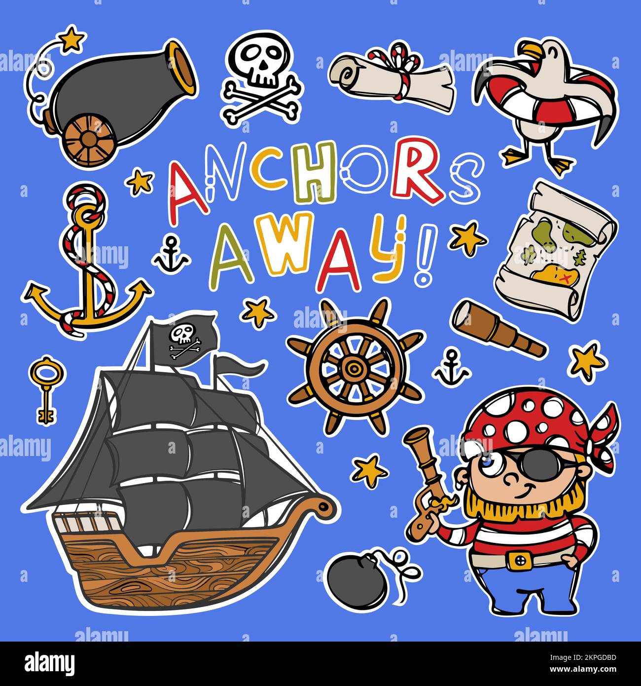 PIRATE AND CORVETTE Sailboat With Black Sails And Other Sea Travel ...