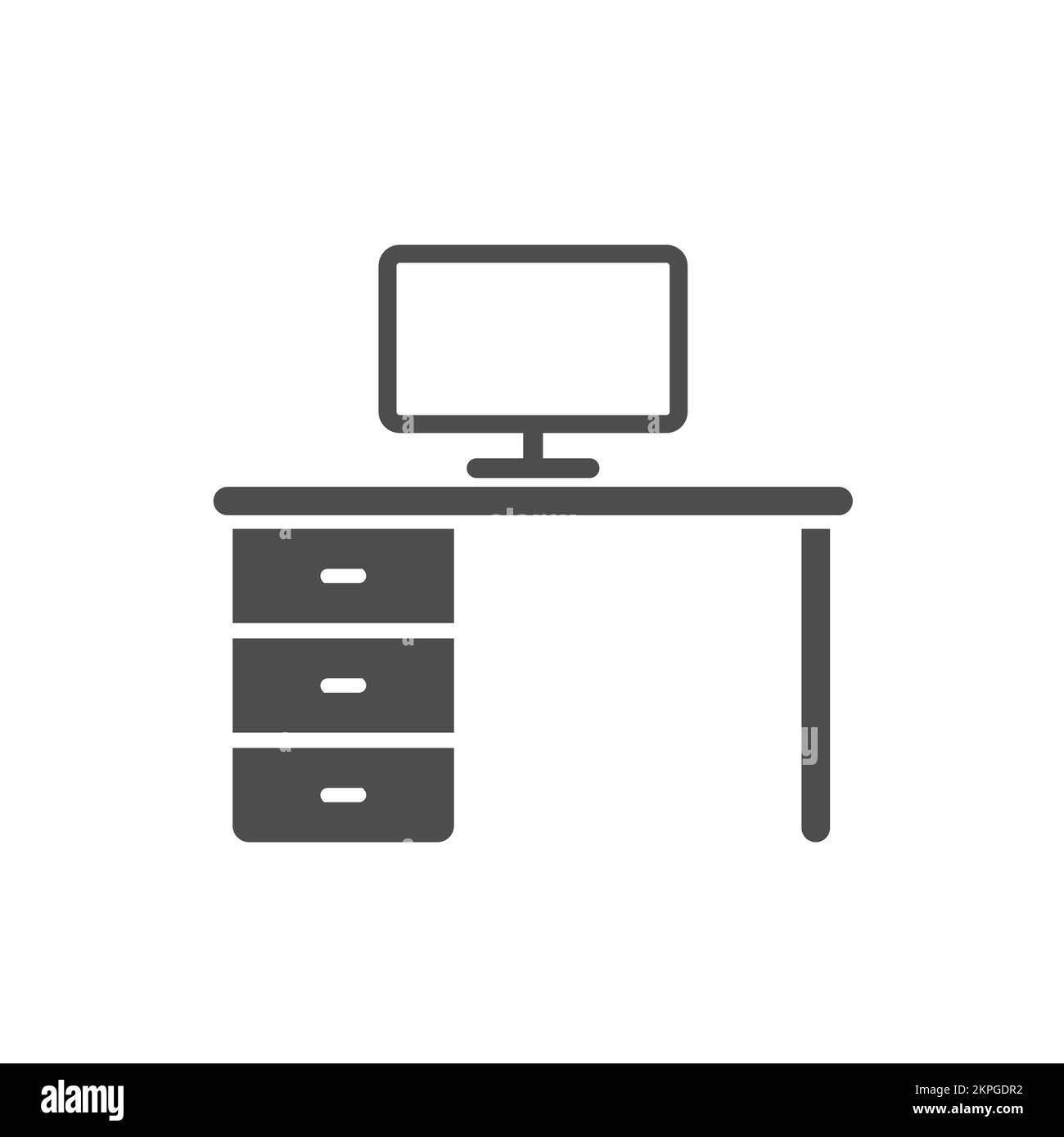 workplace silhouette vector icon isolated on white Stock Vector Image ...