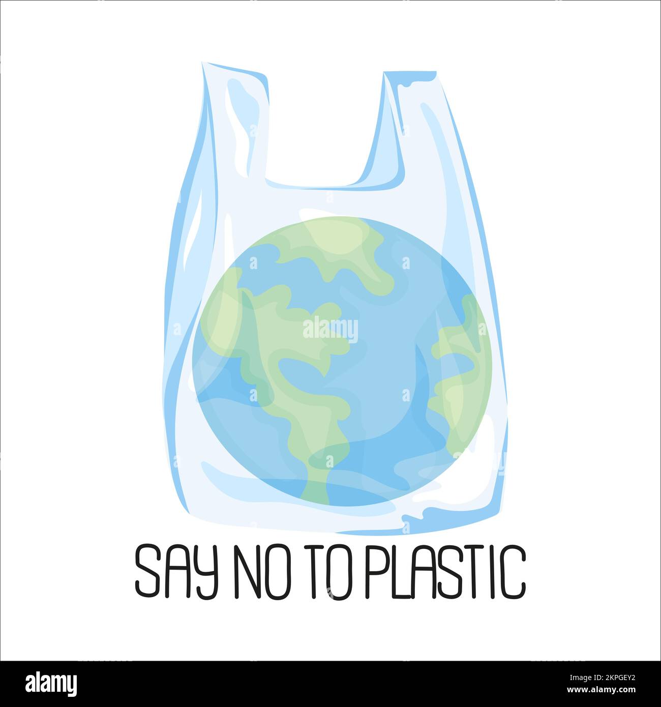 PLANET PLASTIC Earth Globe In A Plastic Bag World Ecological ...