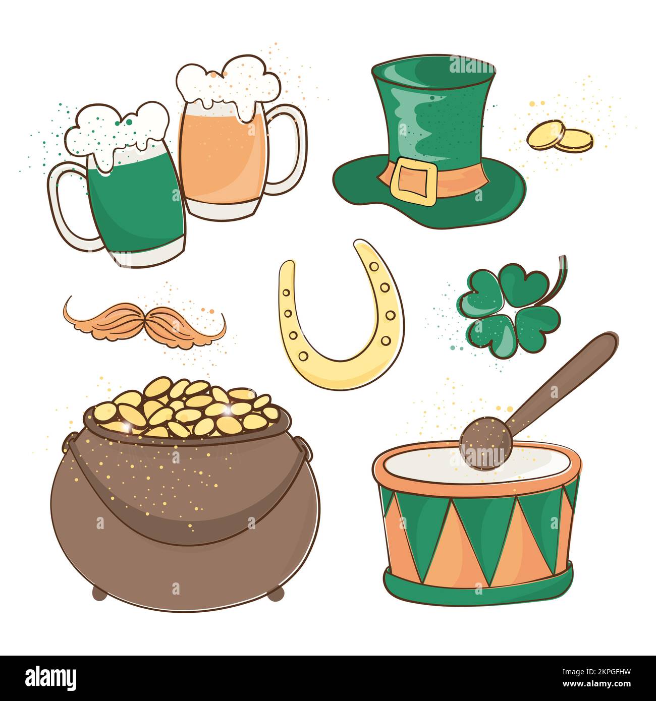 PATRICK BEER Saint Patrick Day Irish Holiday Attributes Cartoon Clip ...