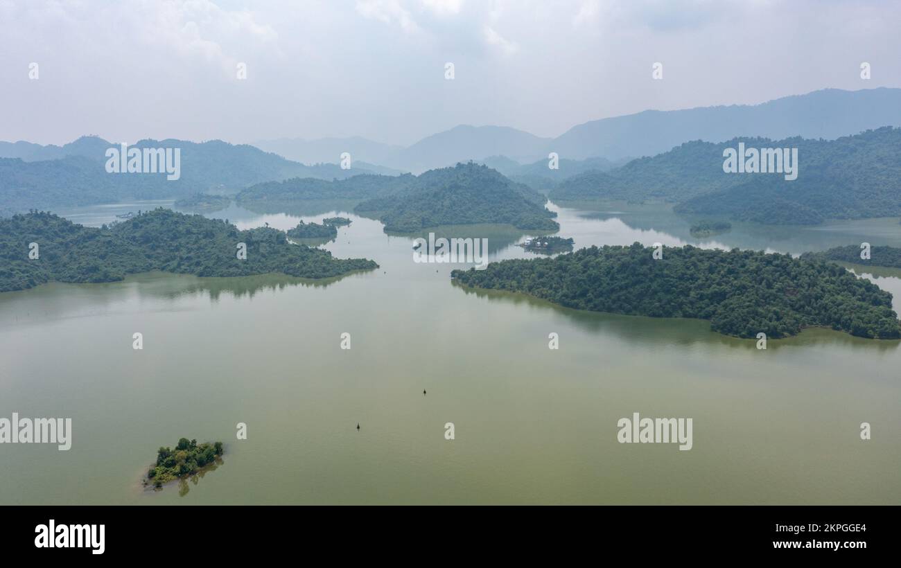 Landscape in Nui Coc lake, Thai Nguyen, Vietnam. The famous park in ...
