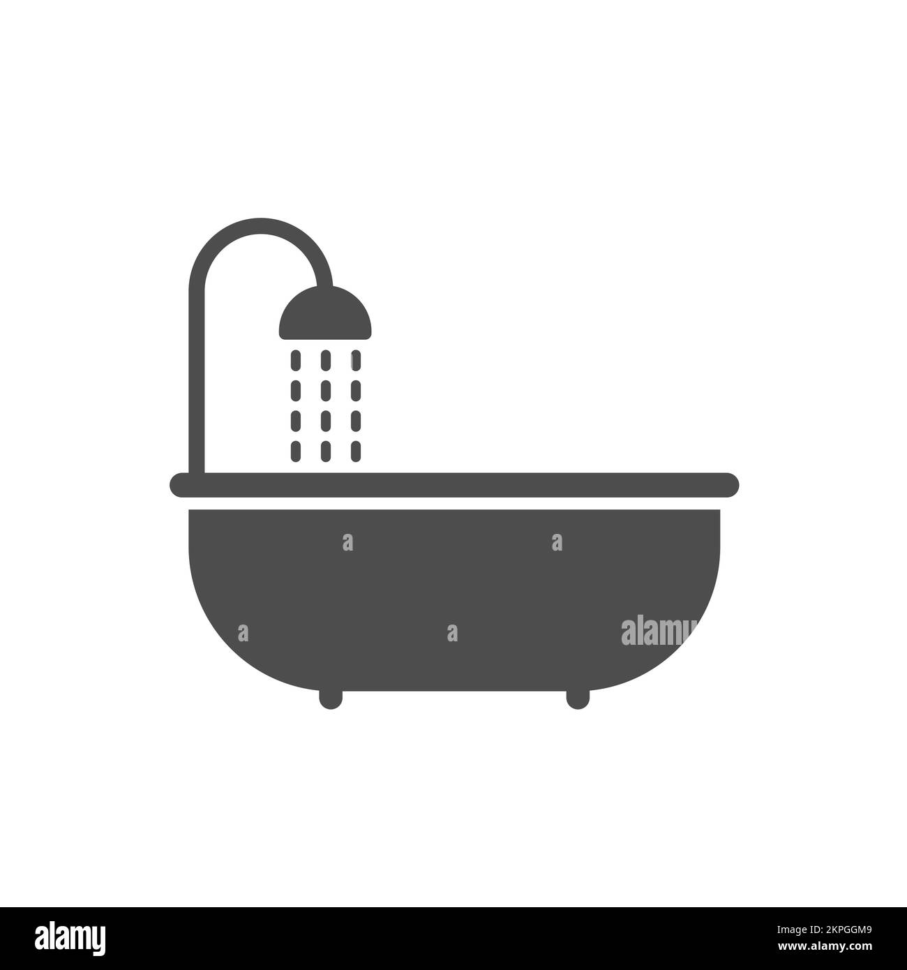 bath shower silhouette vector icon isolated on white Stock Vector Image ...