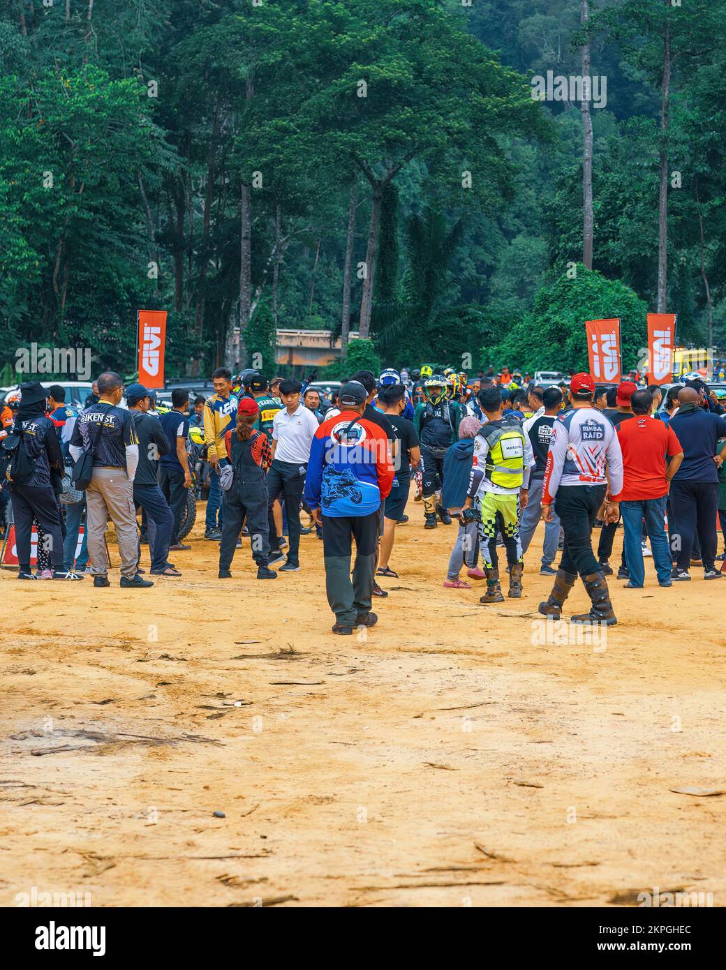 Pahang, Malaysia - Sept 24, 2022 Spectators with the cheering during ...
