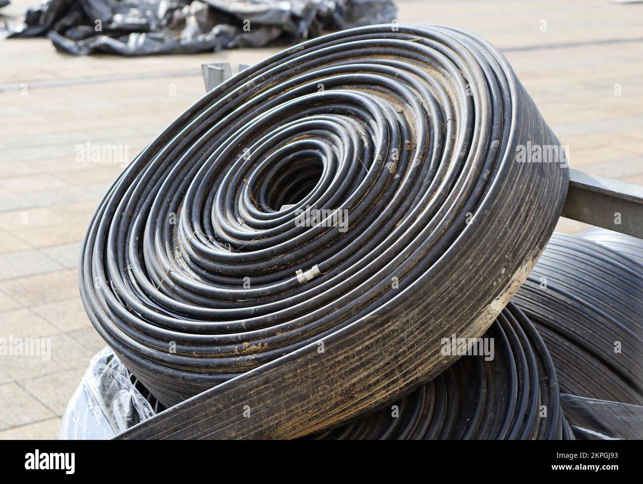 Rubber material at the construction site Stock Photo - Alamy