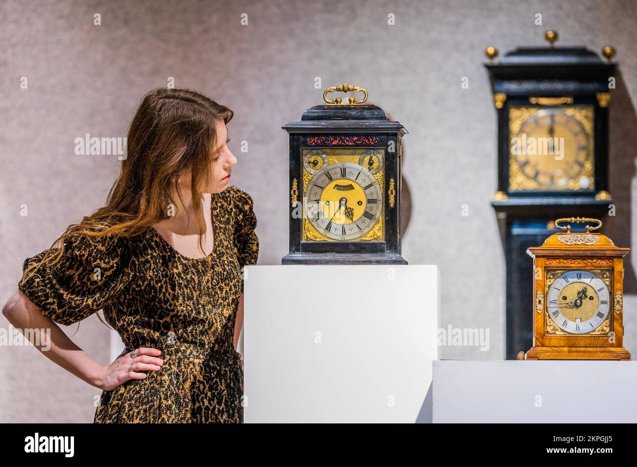 London, UK. 28th Nov, 2022. The leading clock was the late 17th century ...