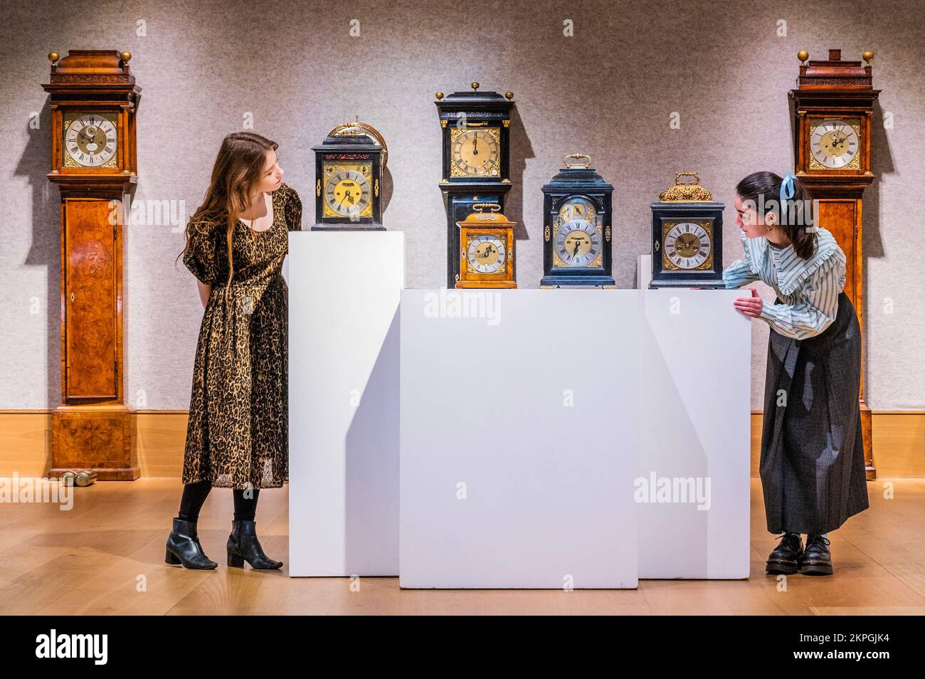 London, UK. 28th Nov, 2022. The leading clock was the late 17th century ...