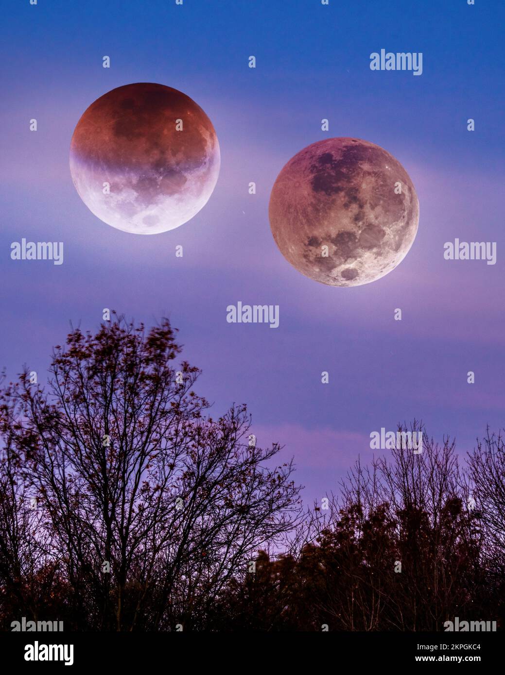 2022 Lunar Eclipse - Half and Full Totality Stock Photo - Alamy