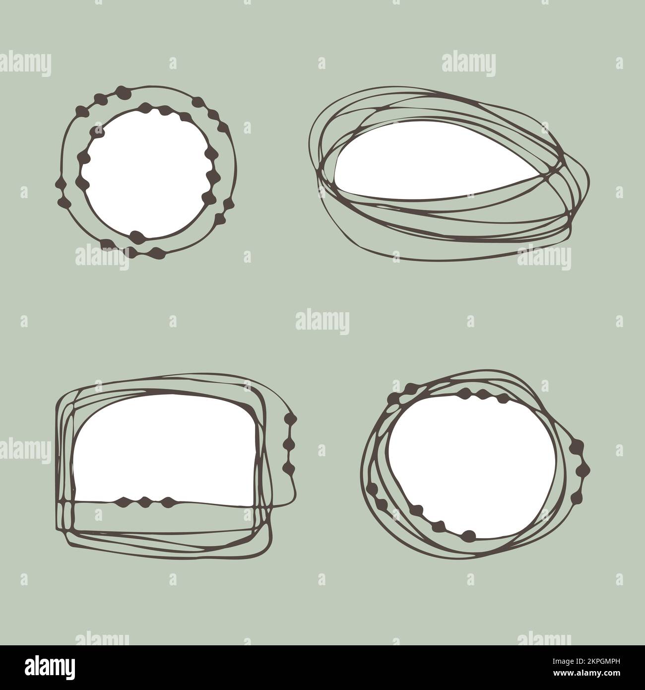Notebook labels, blank frames, notes, reminders, stickers. Doodle style ...