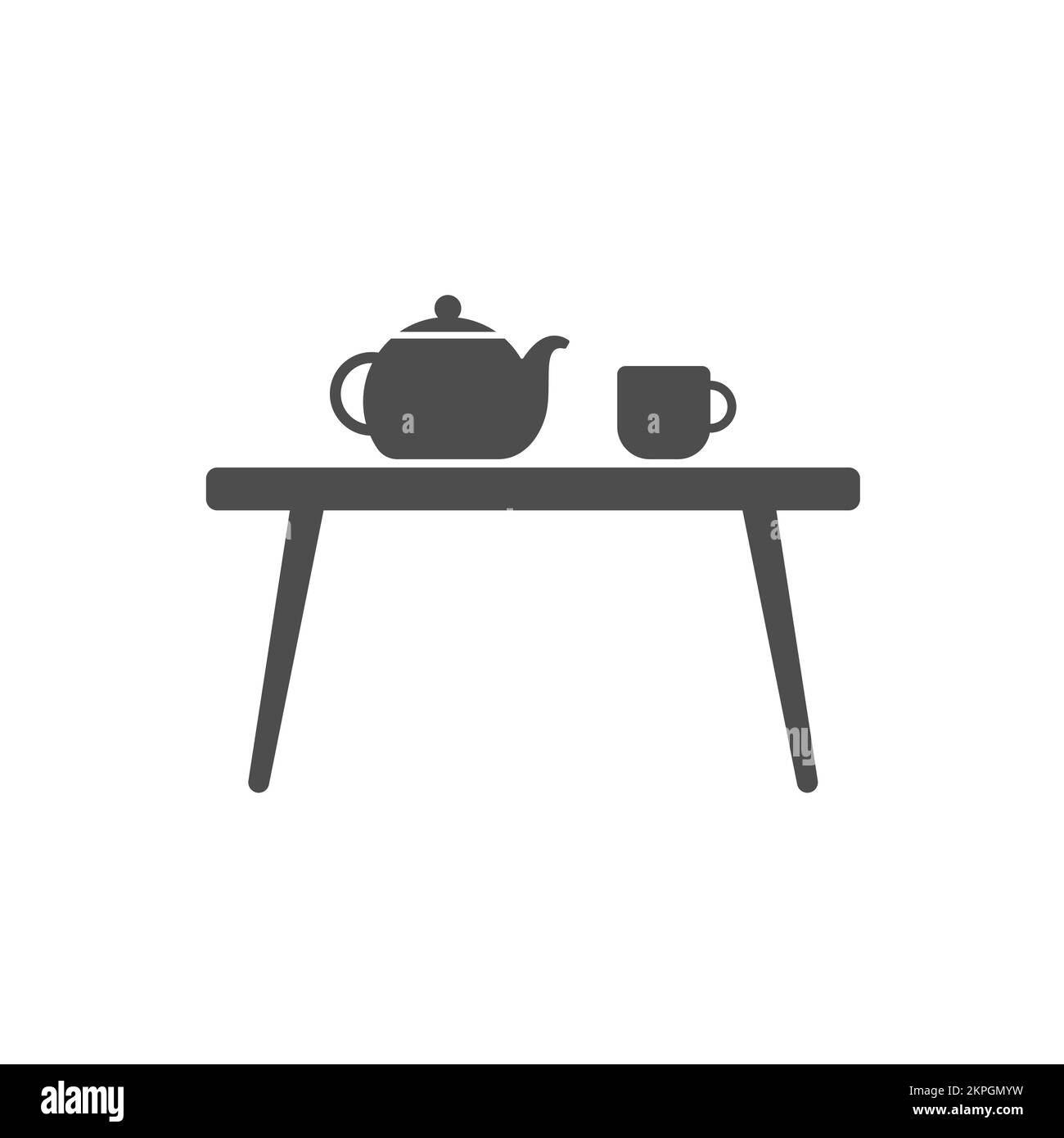 dining table silhouette vector icon isolated on white Stock Vector ...