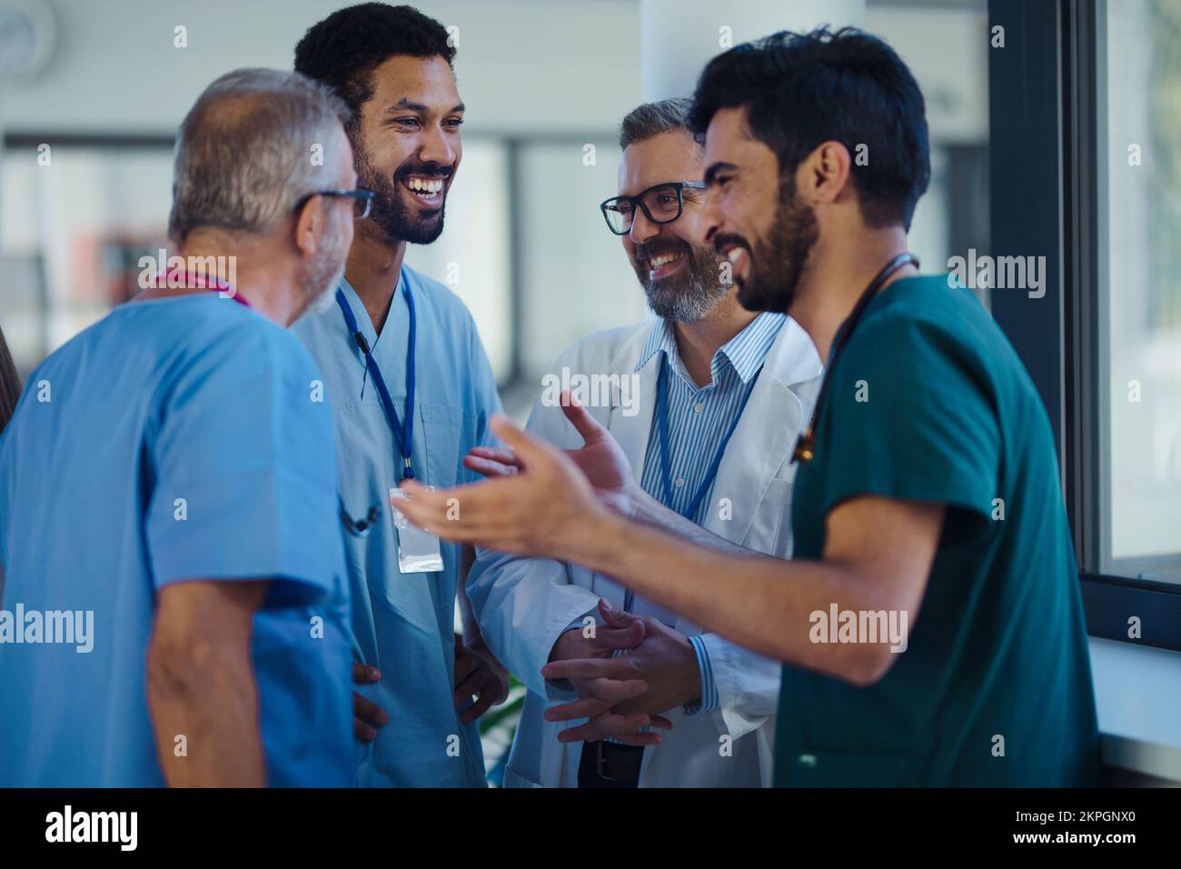 Smiling doctors discussing hi-res stock photography and images - Alamy