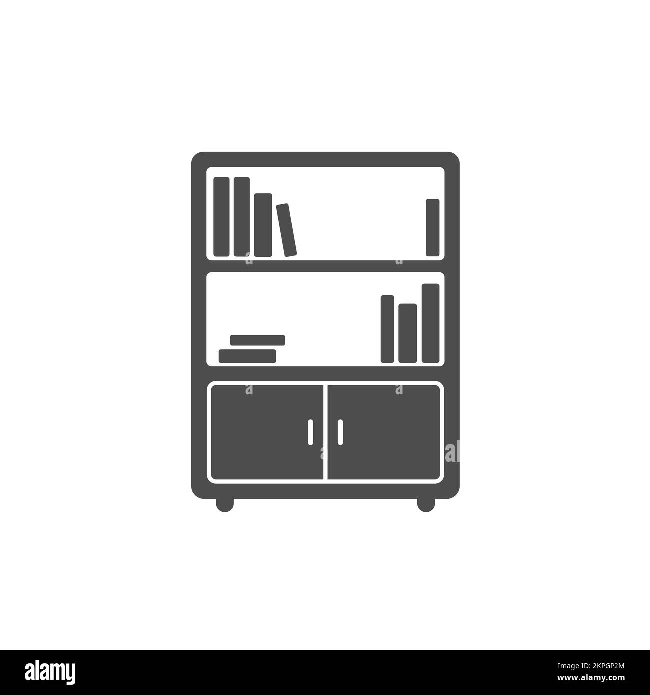 bookcase silhouette vector icon isolated on white Stock Vector Image ...