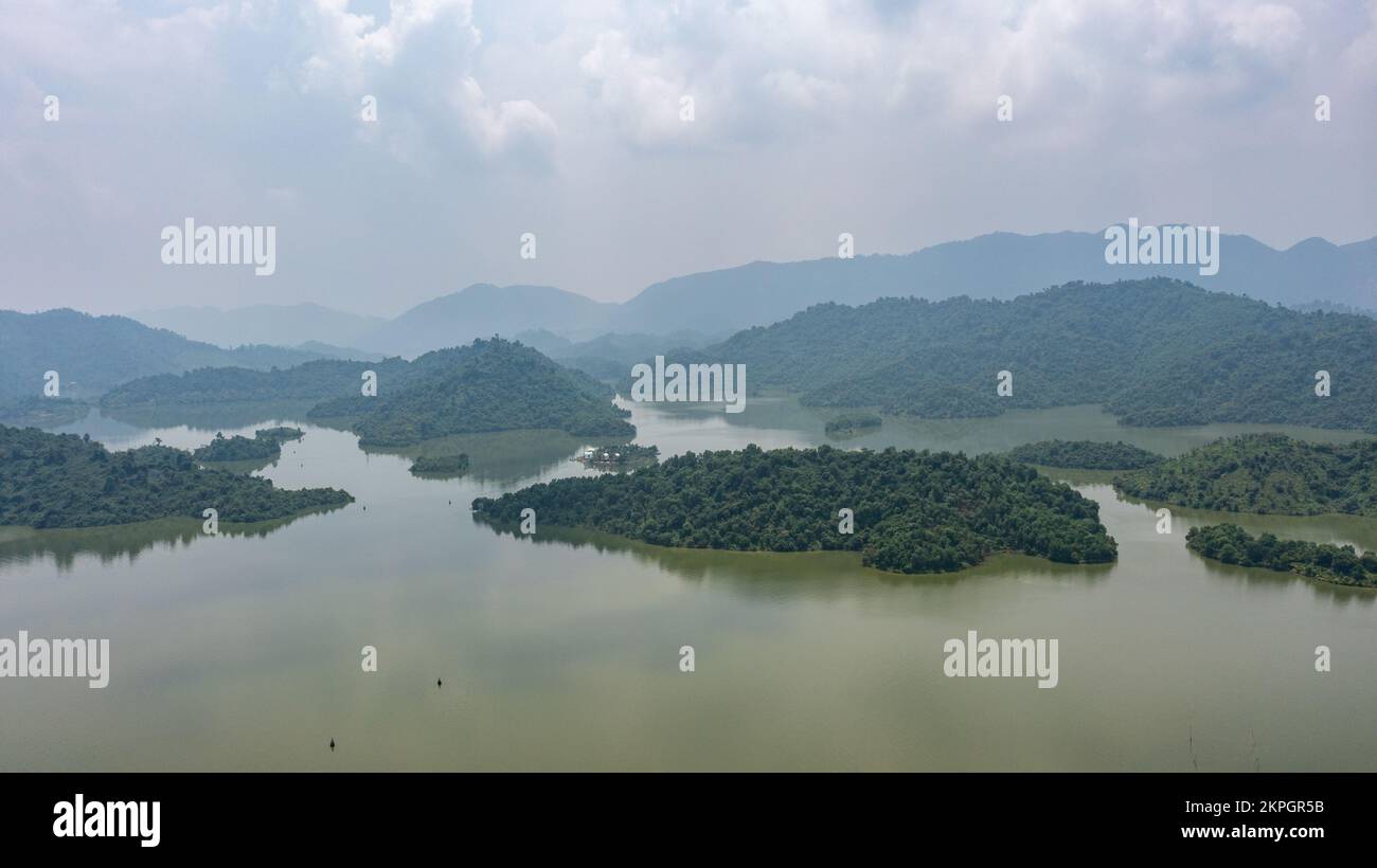 Landscape in Nui Coc lake, Thai Nguyen, Vietnam. The famous park in ...