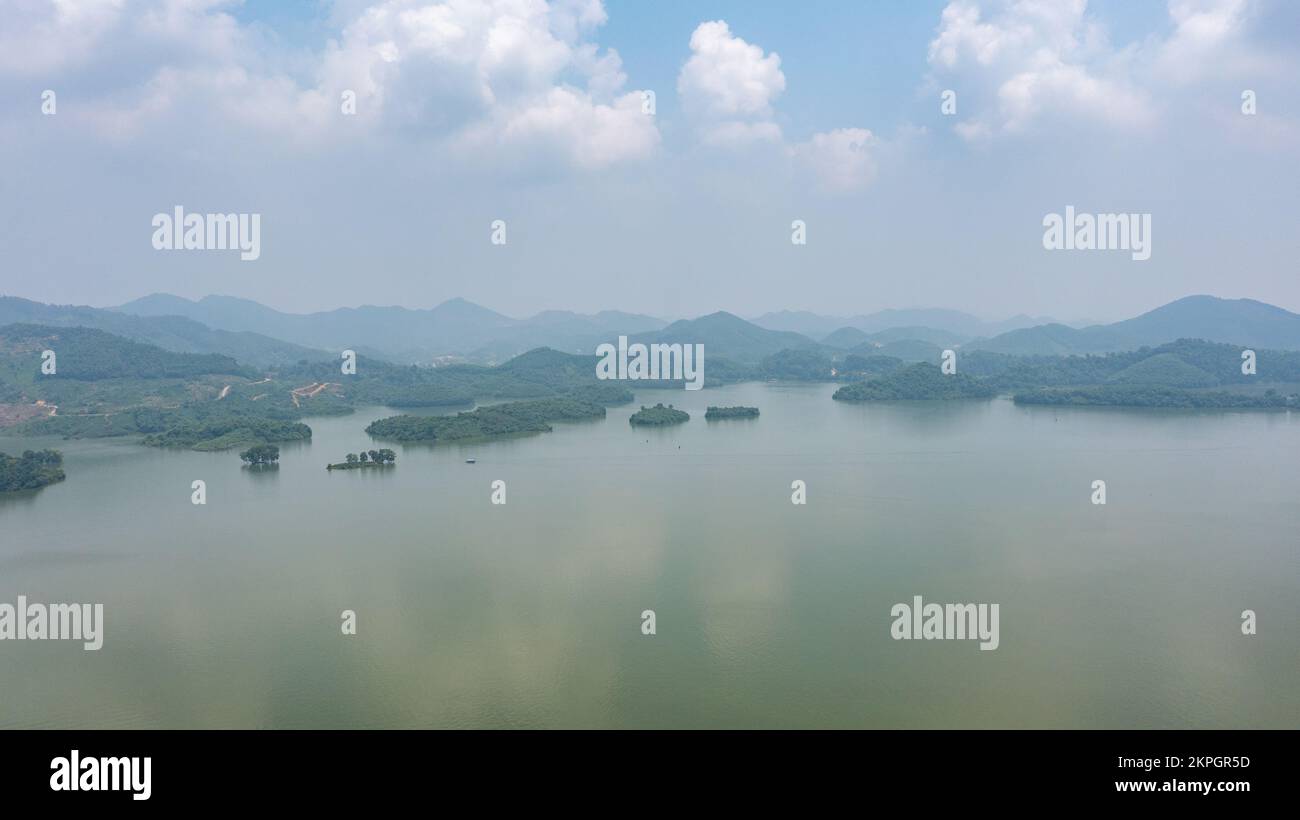 Landscape in Nui Coc lake, Thai Nguyen, Vietnam. The famous park in ...