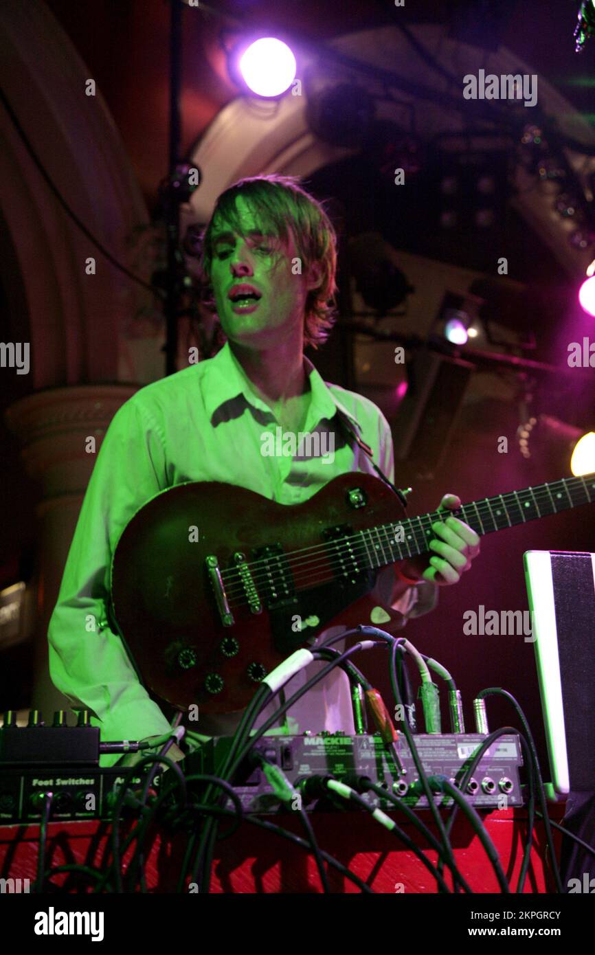 BATTLES, CONCERT, 2007: Guitarist/keyboardist Ian Williams of math rock ...