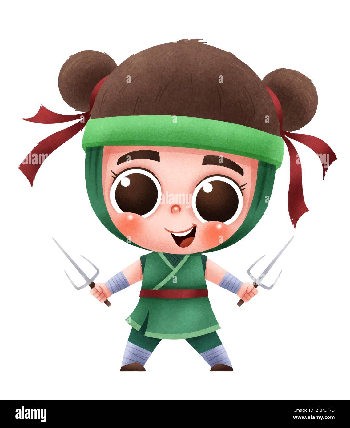 Cute Girl Cartoon Ninjas