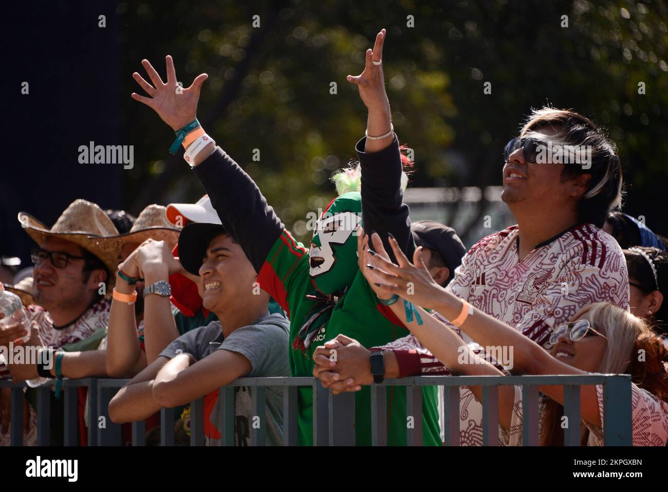 Mexico City, Mexico. 26th Nov, 2022. Mexicans Fans attend the FIFA Fan ...
