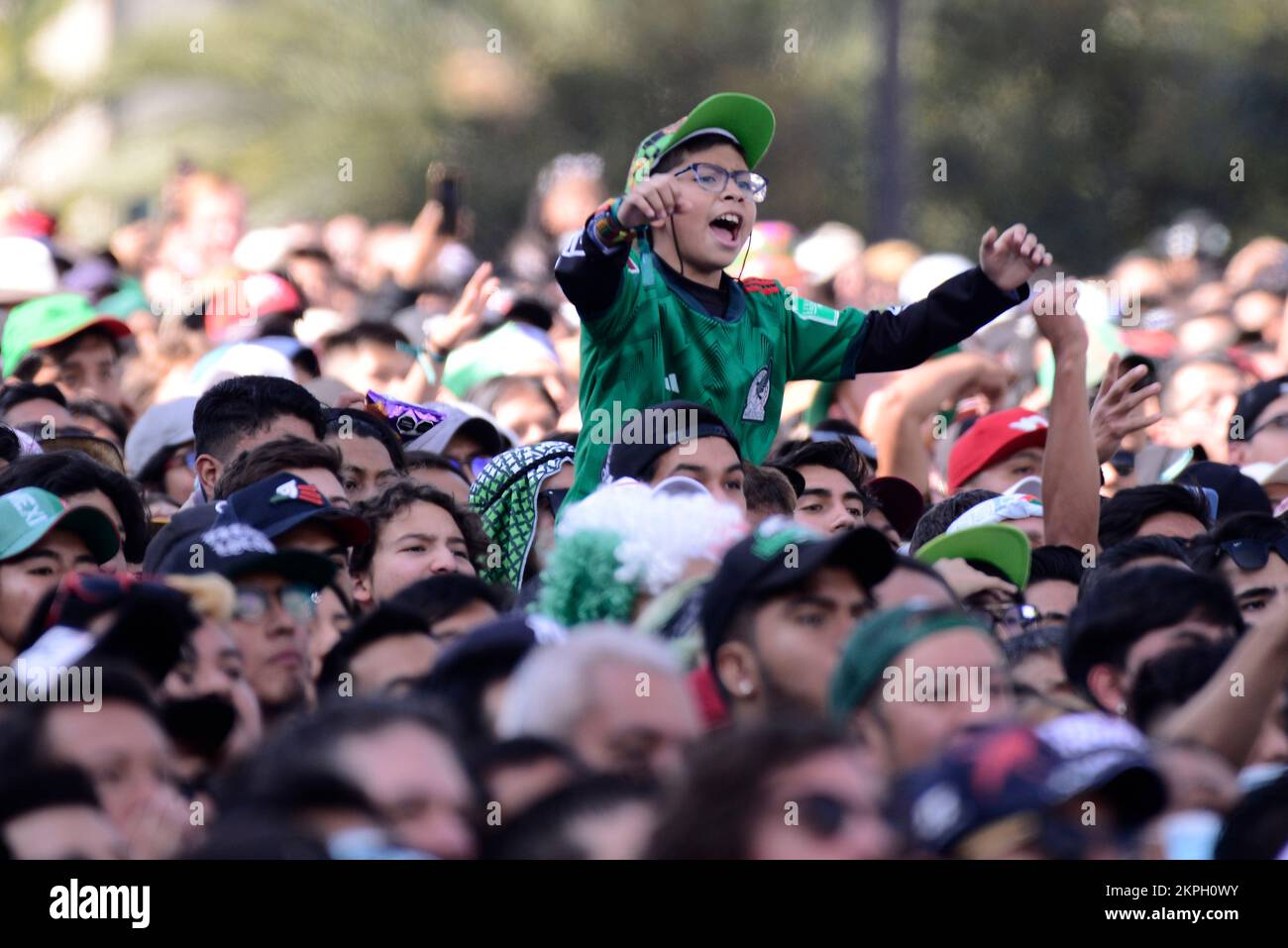 Mexicans Fans attend the FIFA Fan Fest at the Monument of the ...