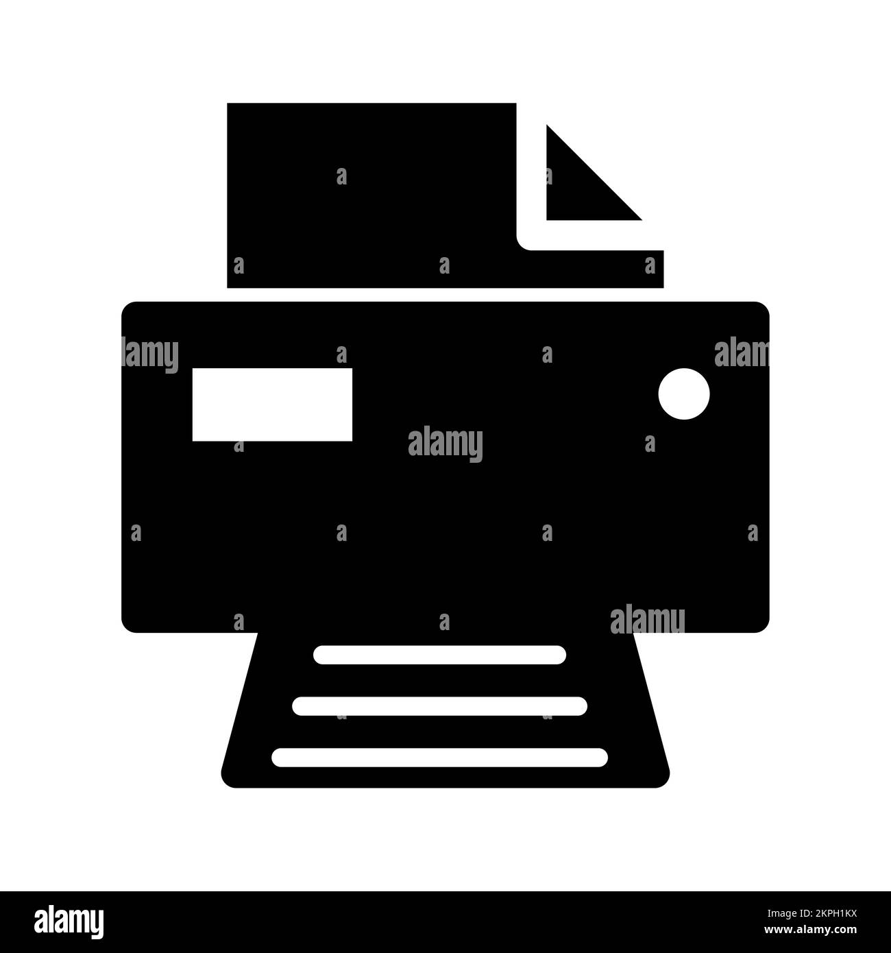 Printer document web icon, printout machine technology flat sign vector ...