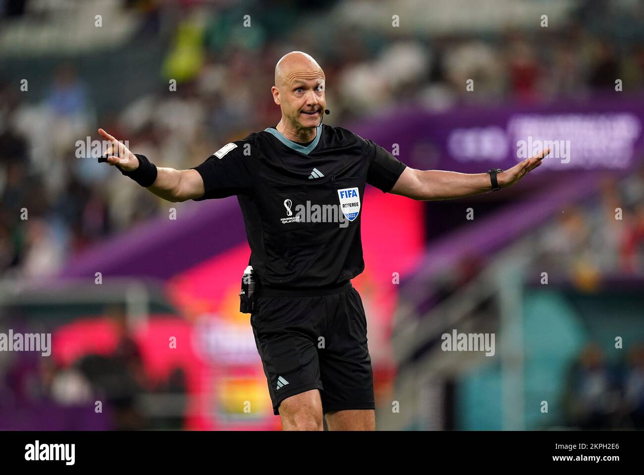 Referee Anthony Taylor during the FIFA World Cup Group H match at the ...