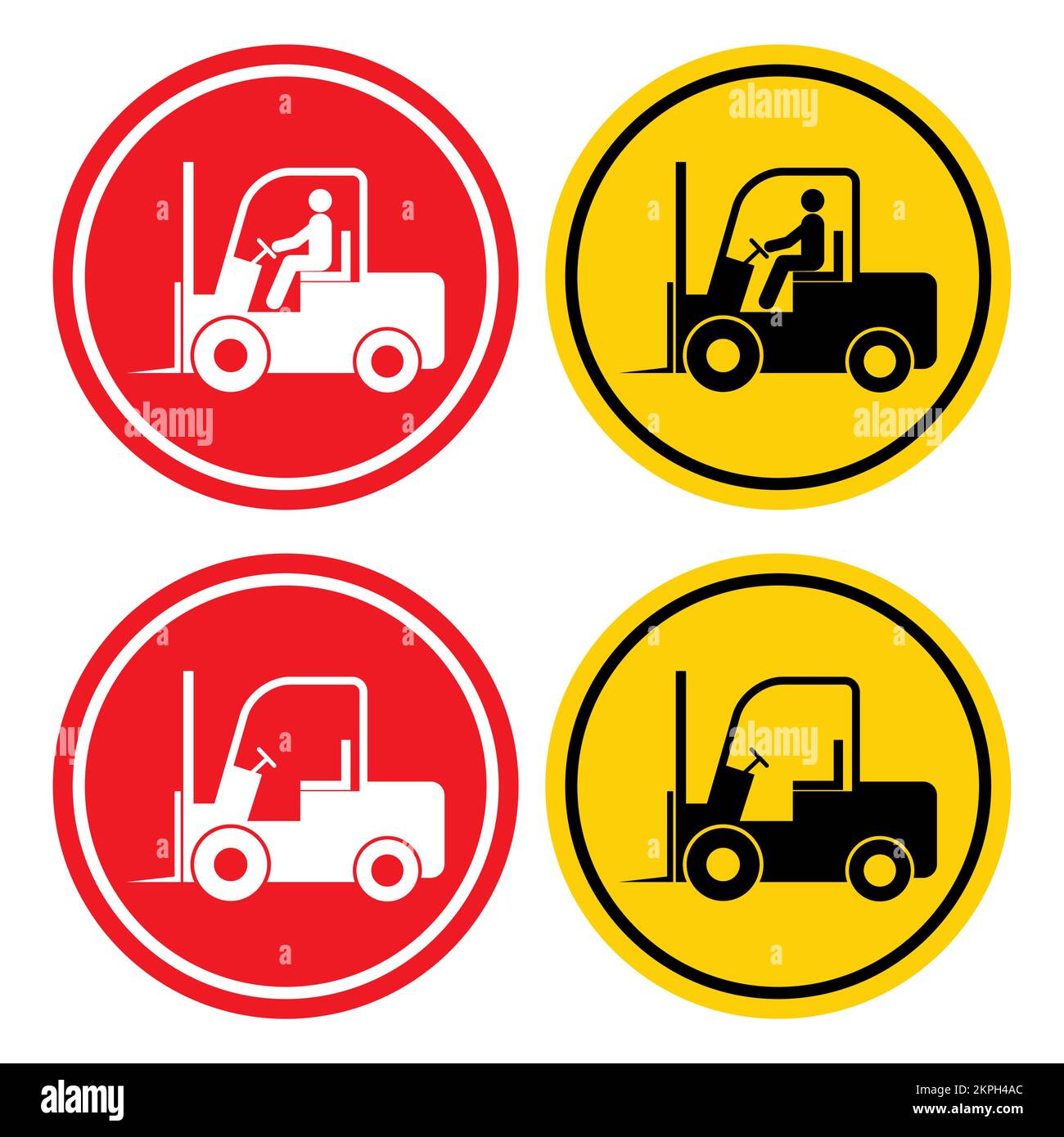 Set of Forklift transport icon, industry vehicle machine symbol, fork ...