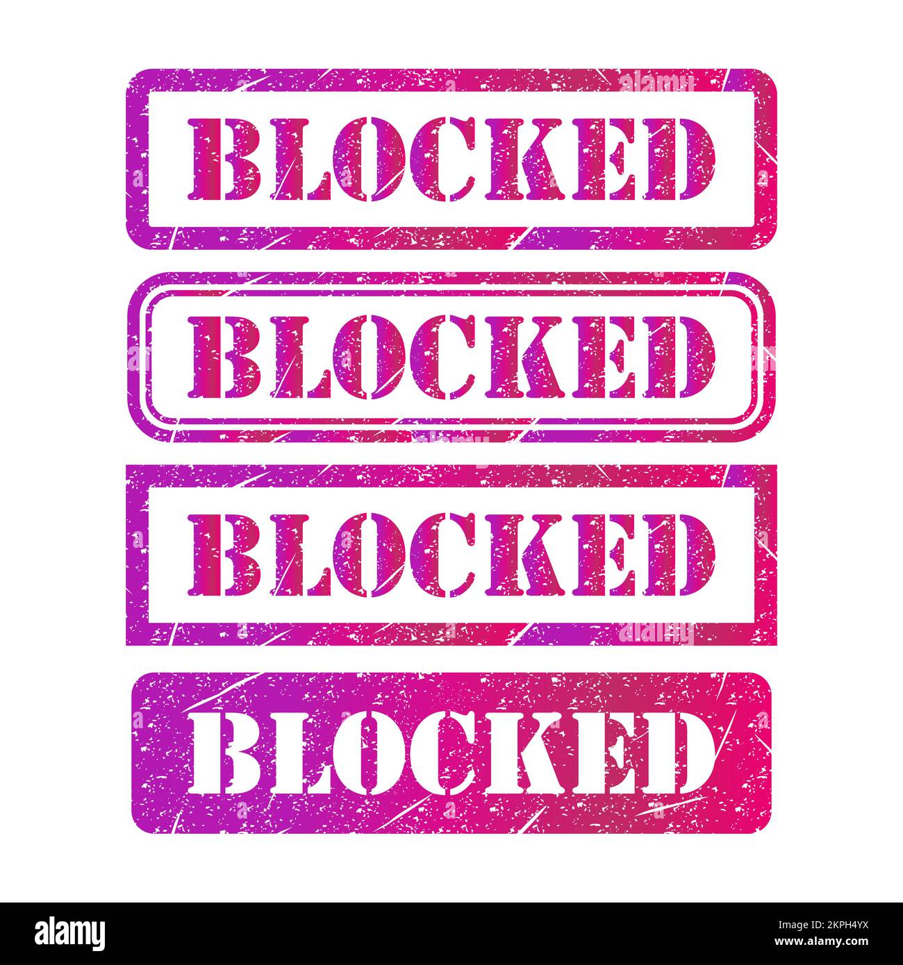 Set of Blocked stamp symbol, label sticker sign button, text banner ...