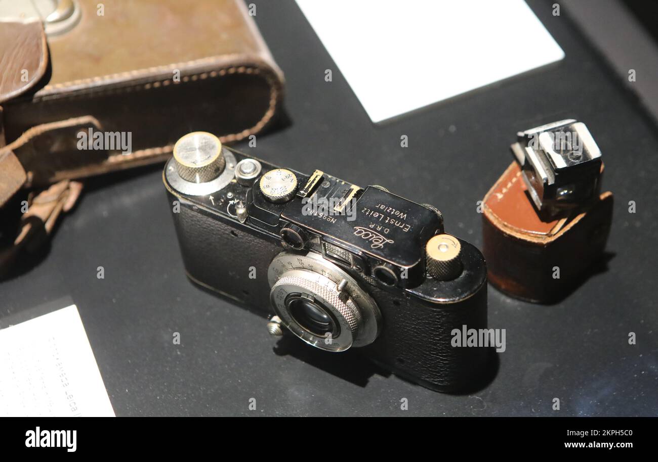 KYIV, UKRAINE - NOVEMBER 23, 2022 - The Leica camera that belonged to ...