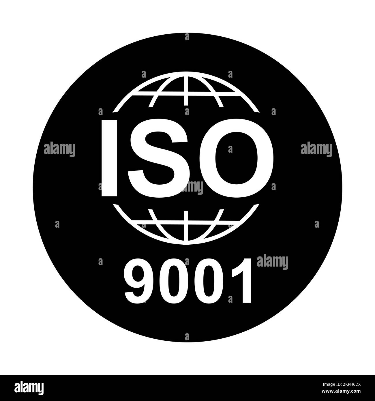 Iso 9001 icon. Standard quality symbol. Vector button sign isolated on ...