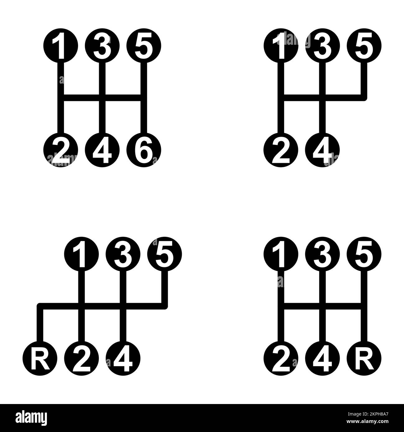 Set of Handle car manual shift lever icon, vehicle gear technology vector illustration equipment ...