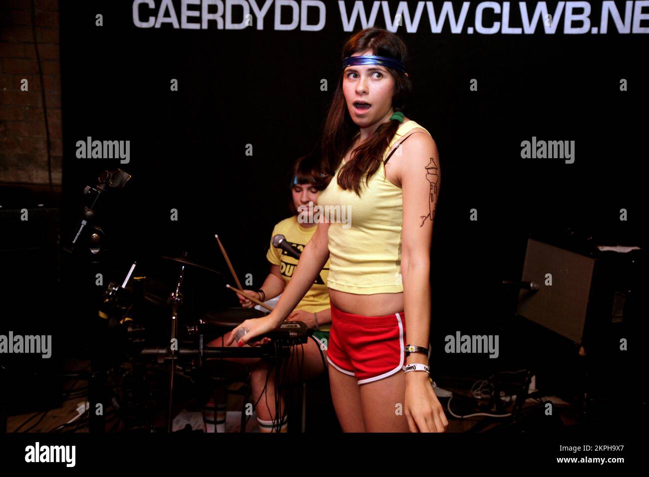 Singer Mira Manga and drummer Mar Sellars from London fun pop trio The ...