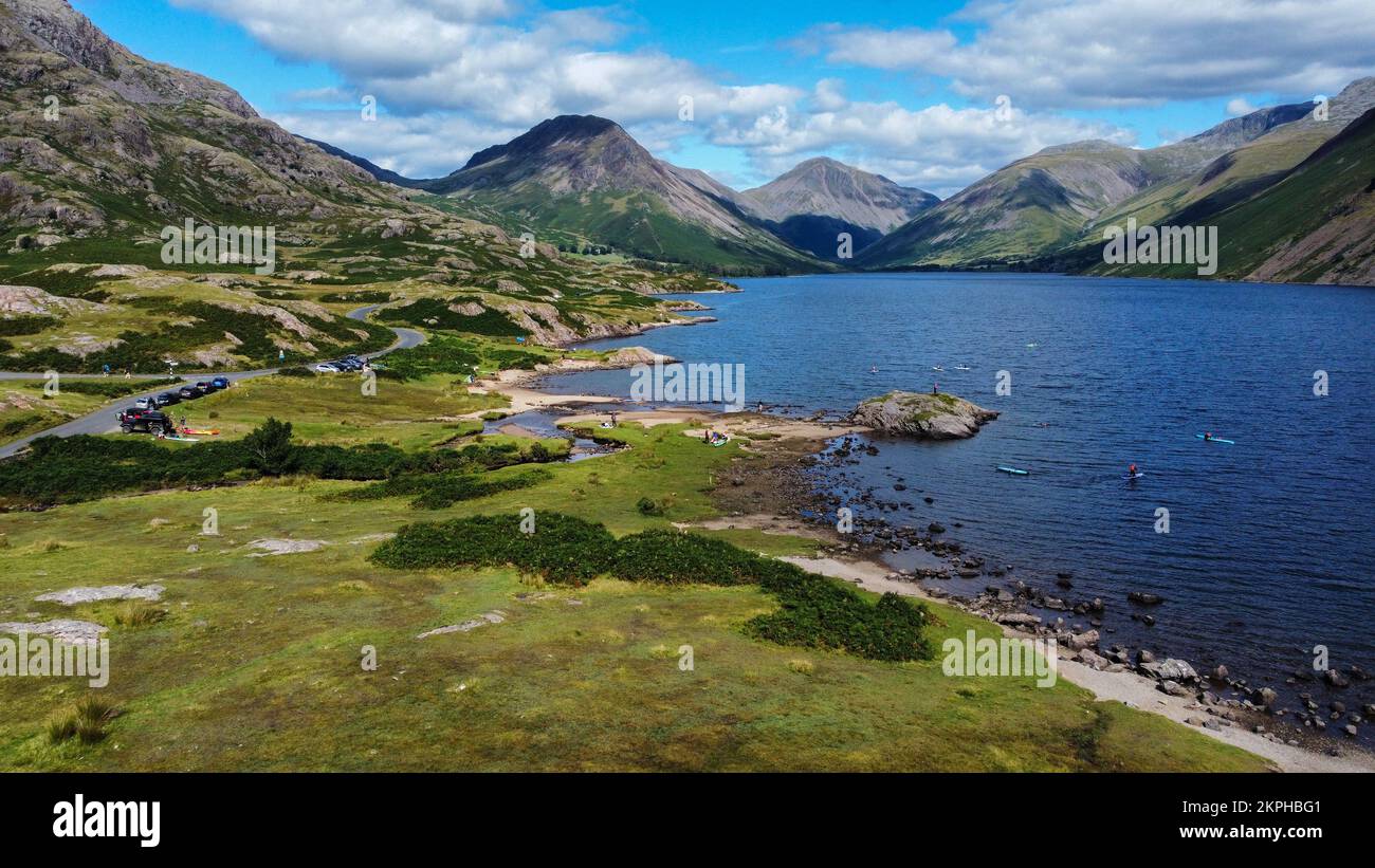 Aerial View Of Wast Water, Lake District Stock Photo - Alamy