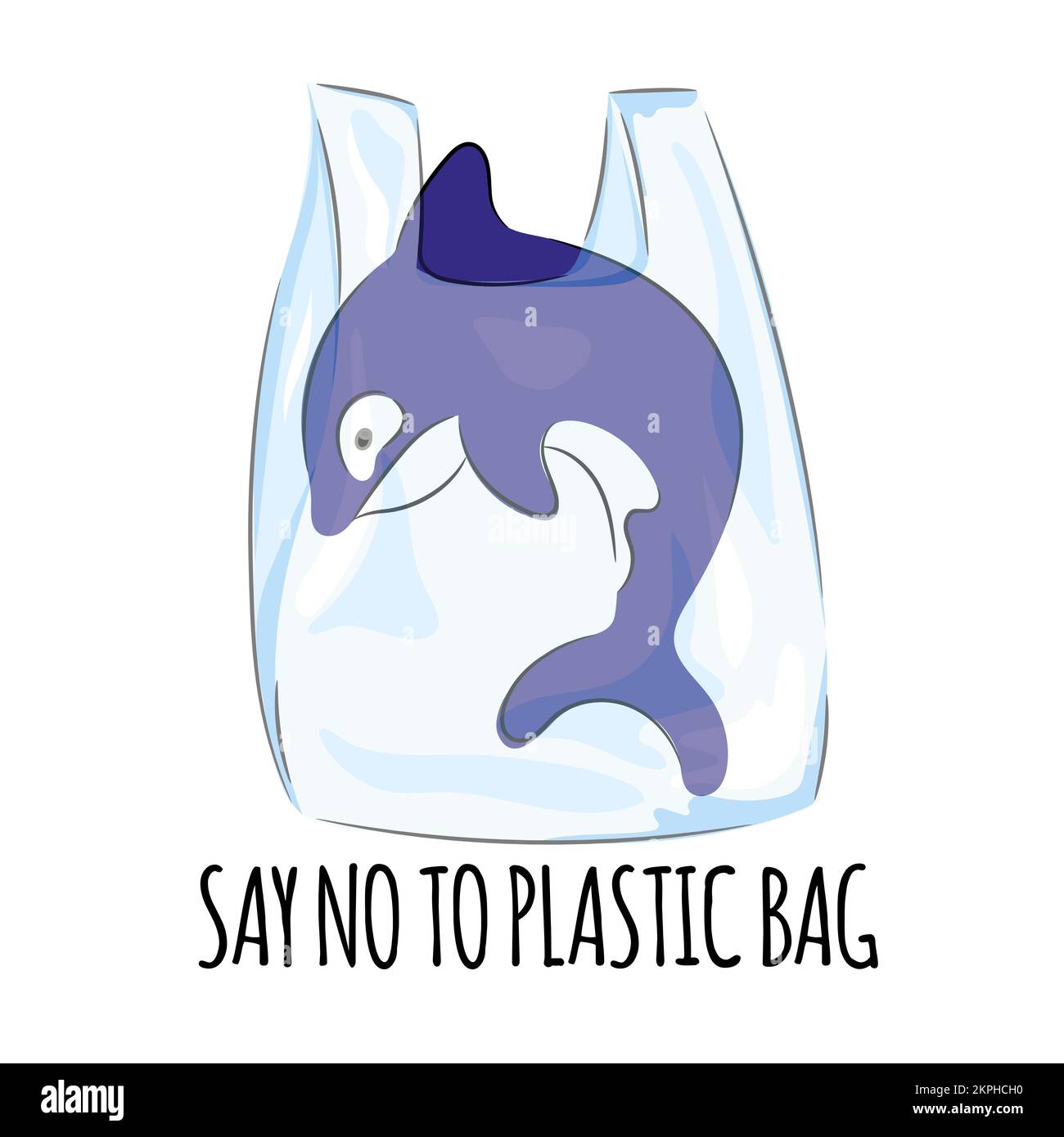 SEA NO PLASTIC Killer Whale In A Plastic Bag Environmental Problem Of ...
