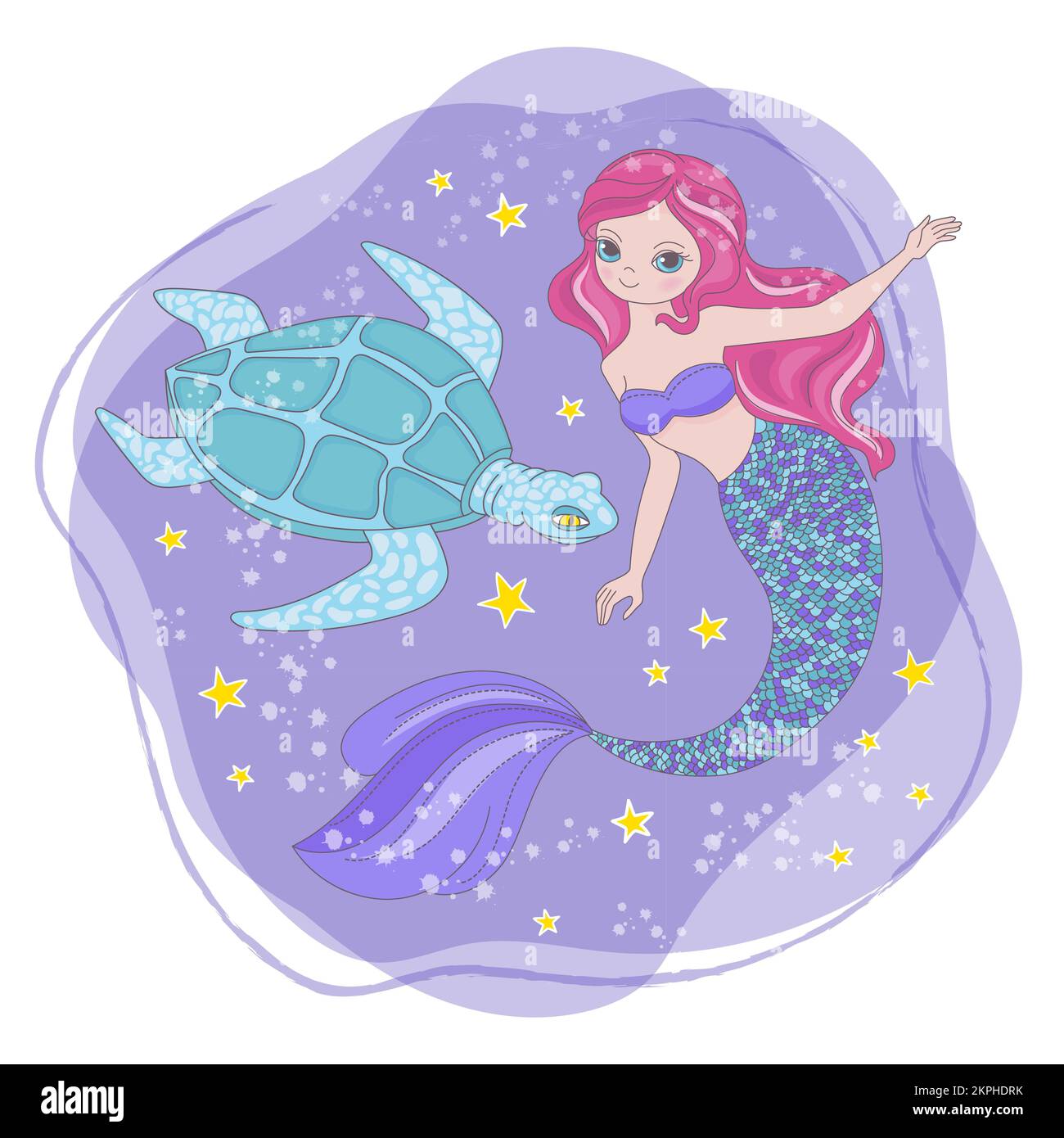 TURTLE MERMAID Cartoon Cosmos Galactic Princess Journey Traveling Clip ...