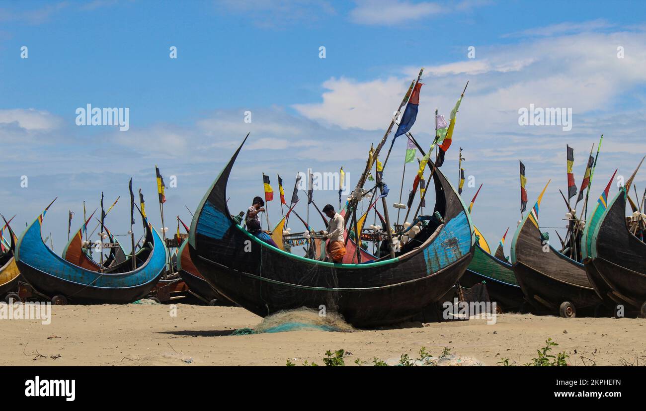 Moon Boat See Beach Stock Photo - Alamy