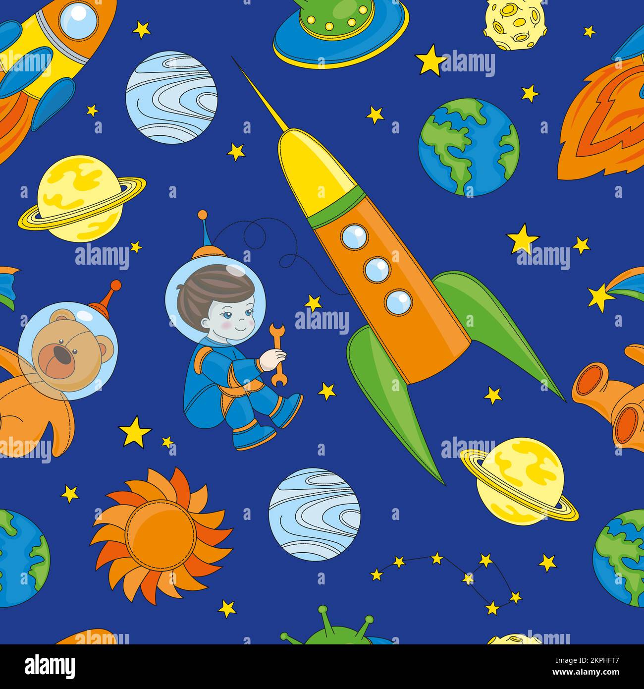 SPACE MAN Galaxy Cosmos Universe Journey Boy Cartoon Vector ...