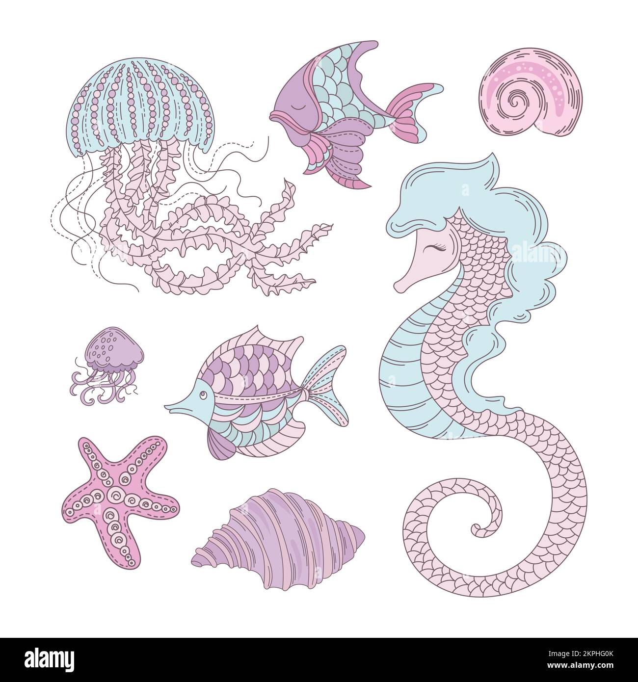 SEA ANIMALS Underwater Summer Tropical Journey Life Of Ocean Vacation ...