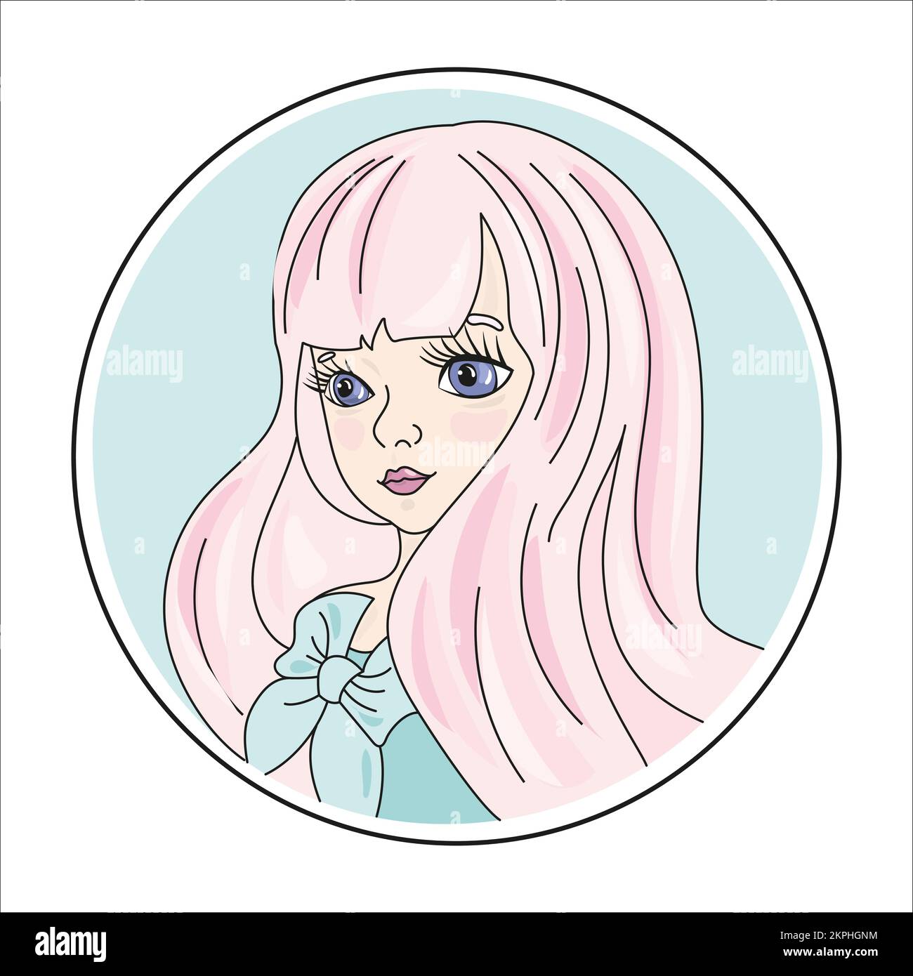 SOCIAL MEDIA PORTRAIT Long Haired Girl With Blue Eyes And Bow In A ...