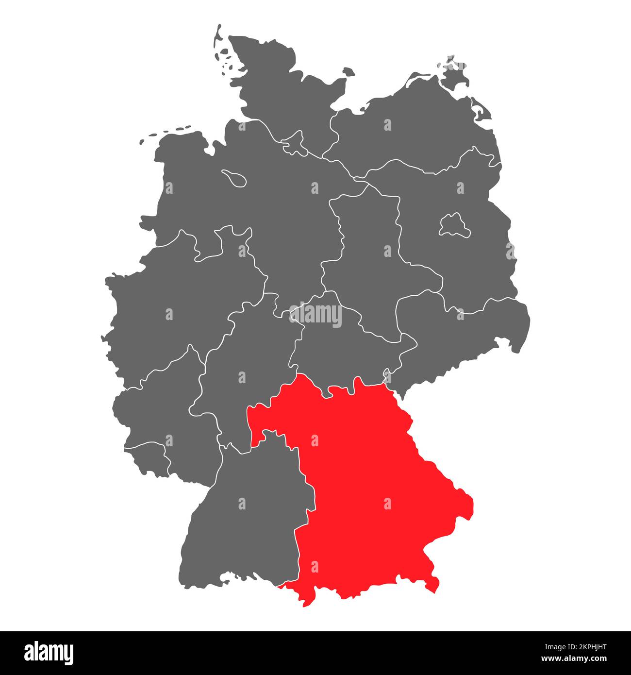 Germany map icon of Bavaria, geography blank concept, isolated graphic background vector ...