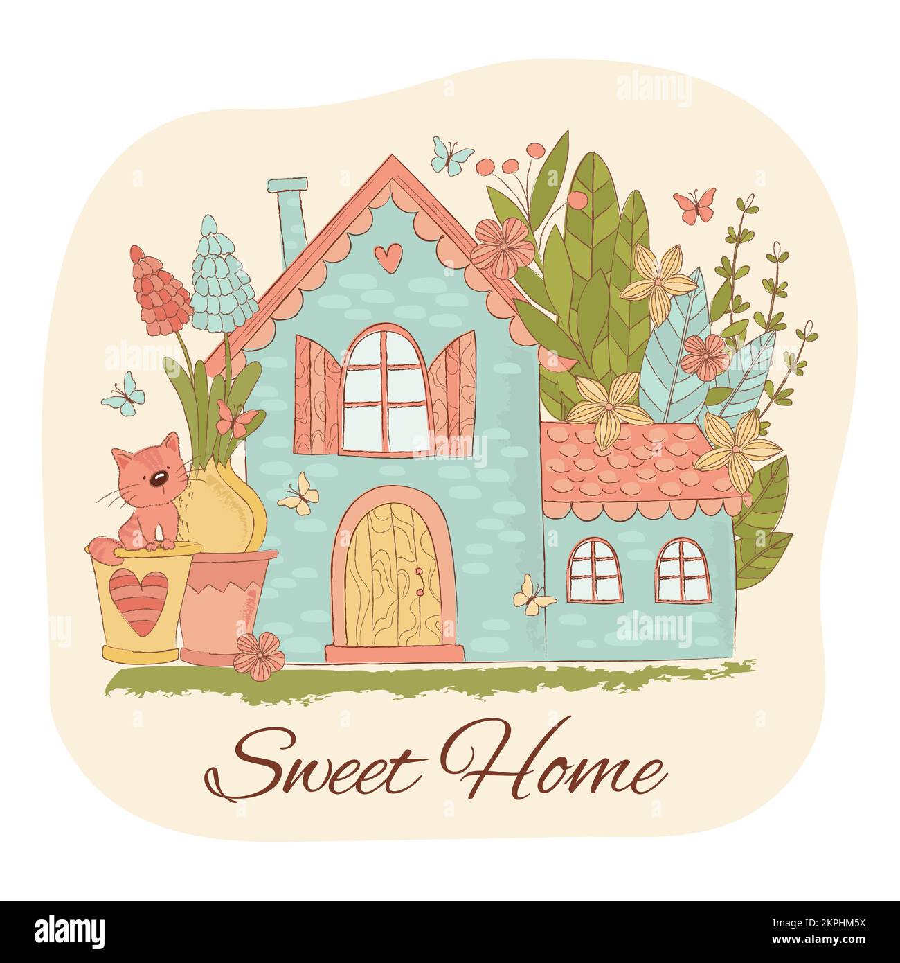 Butterflies in home Stock Vector Images - Alamy