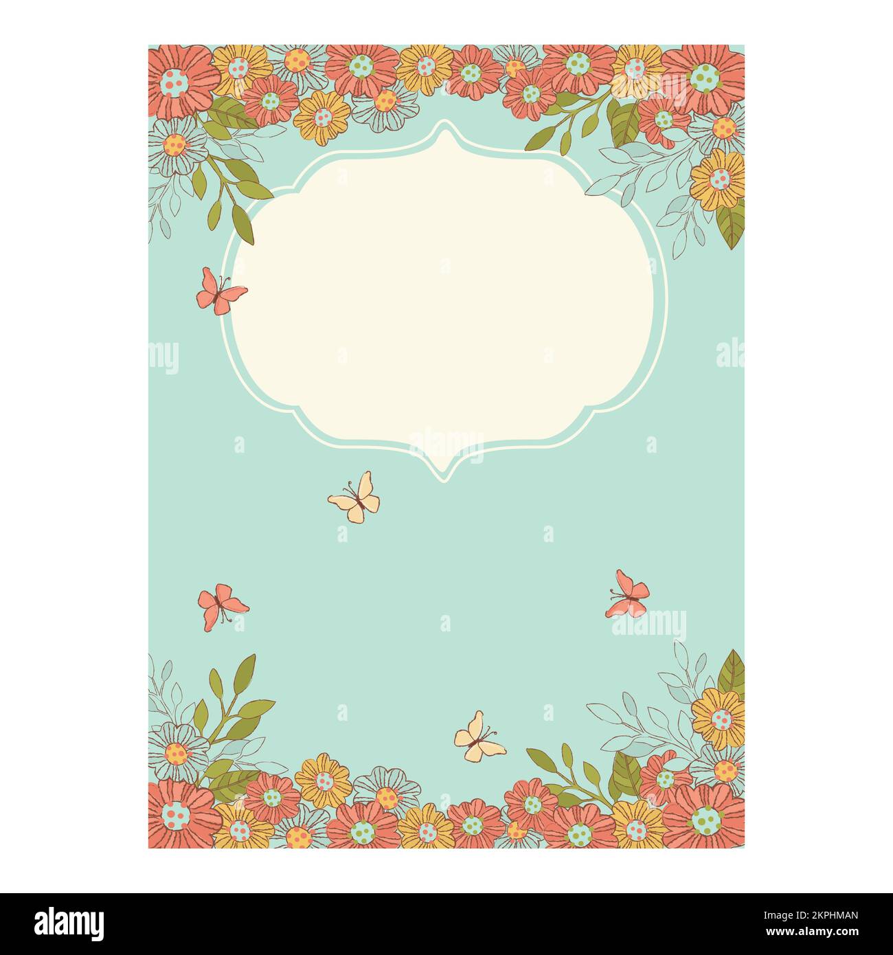 SPRING CARD Birthday Congratulation Greeting Card Holiday Cartoon Hand ...