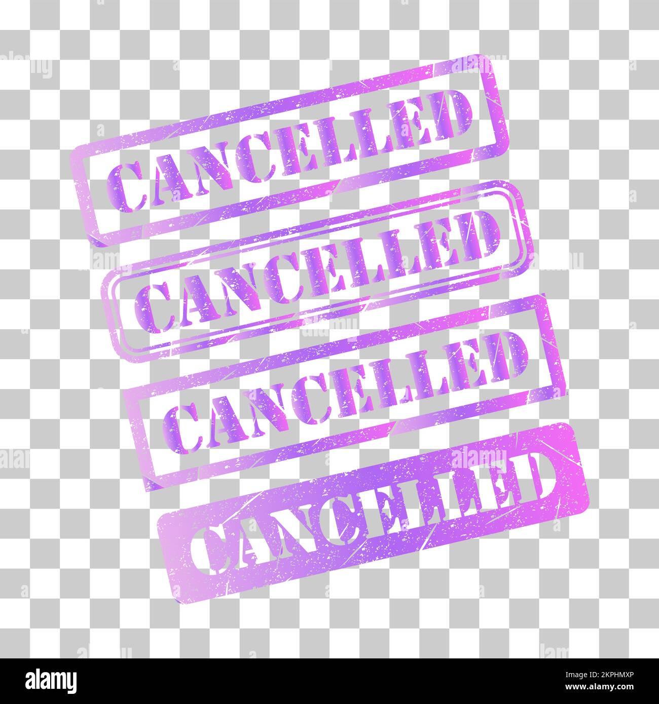 Set of Cancelled stamp symbol, label sticker sign button, text banner ...