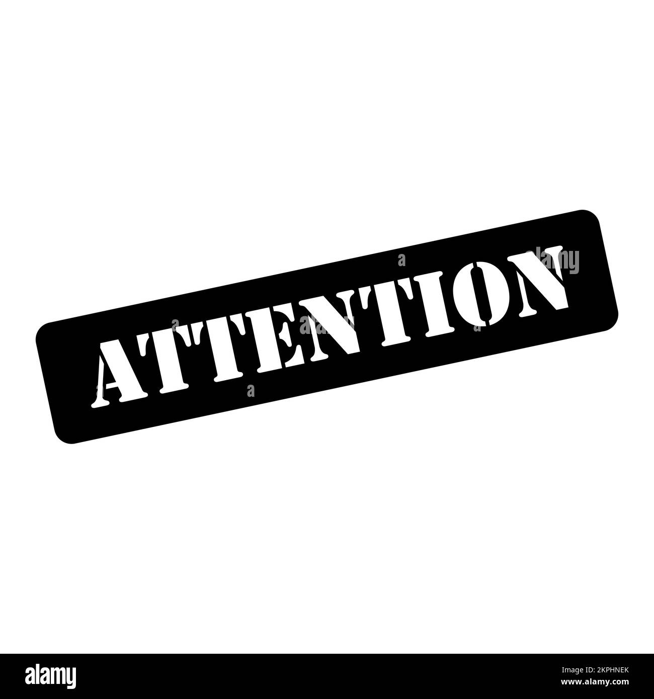 Attention stamp symbol, label sticker sign button, text banner vector ...