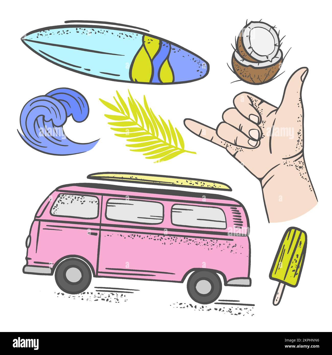 SURFING VACATION Tropical Summer Cruise Sea Beach Travel Relax Hand ...