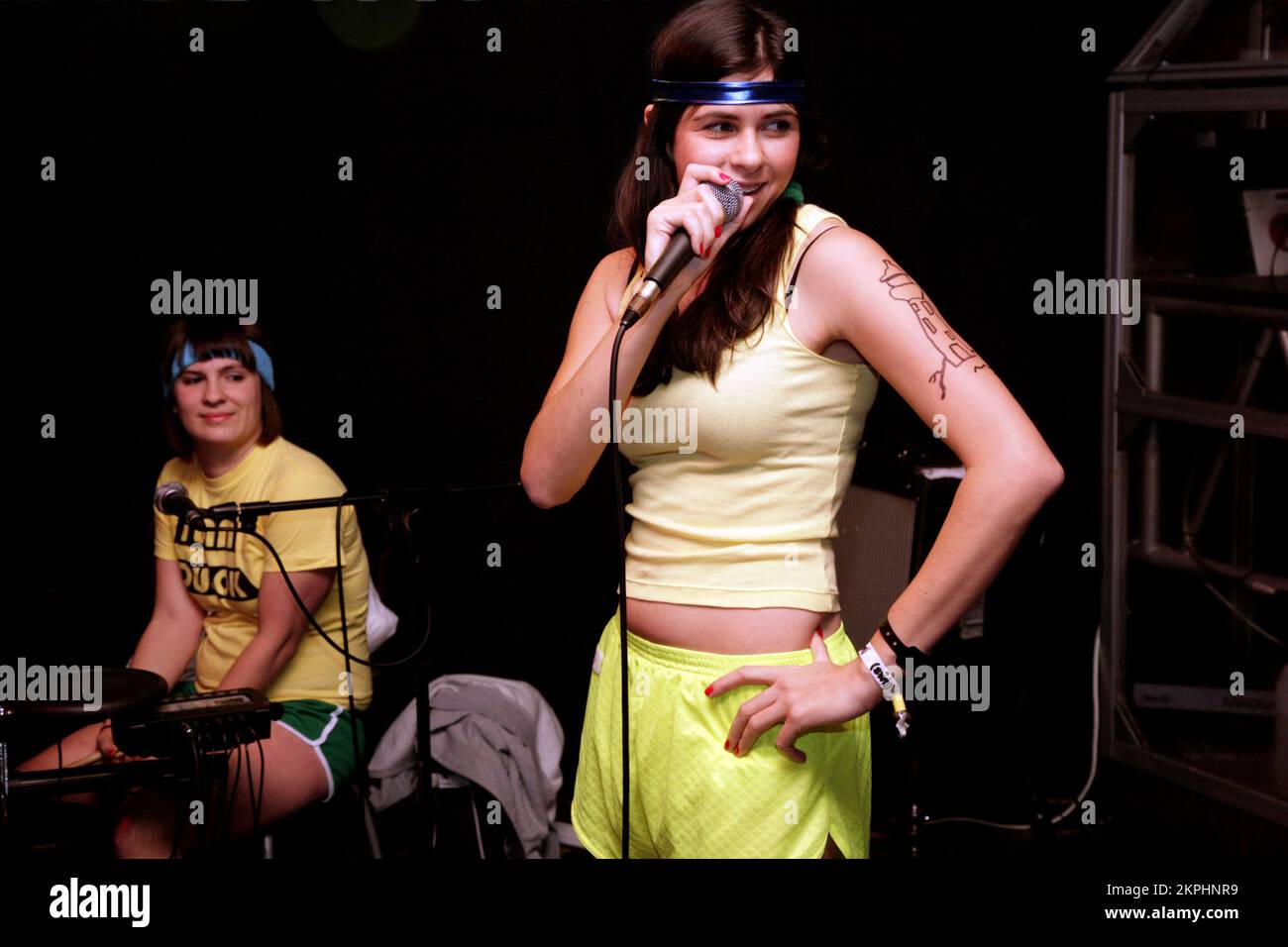 Singer Mira Manga and drummer Mar Sellars from London fun pop trio The ...