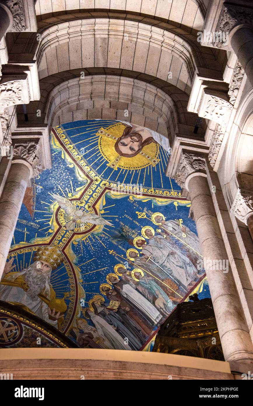Holy trinity. Detail of mosaics Christ in Glory at Basilica of Sacred ...