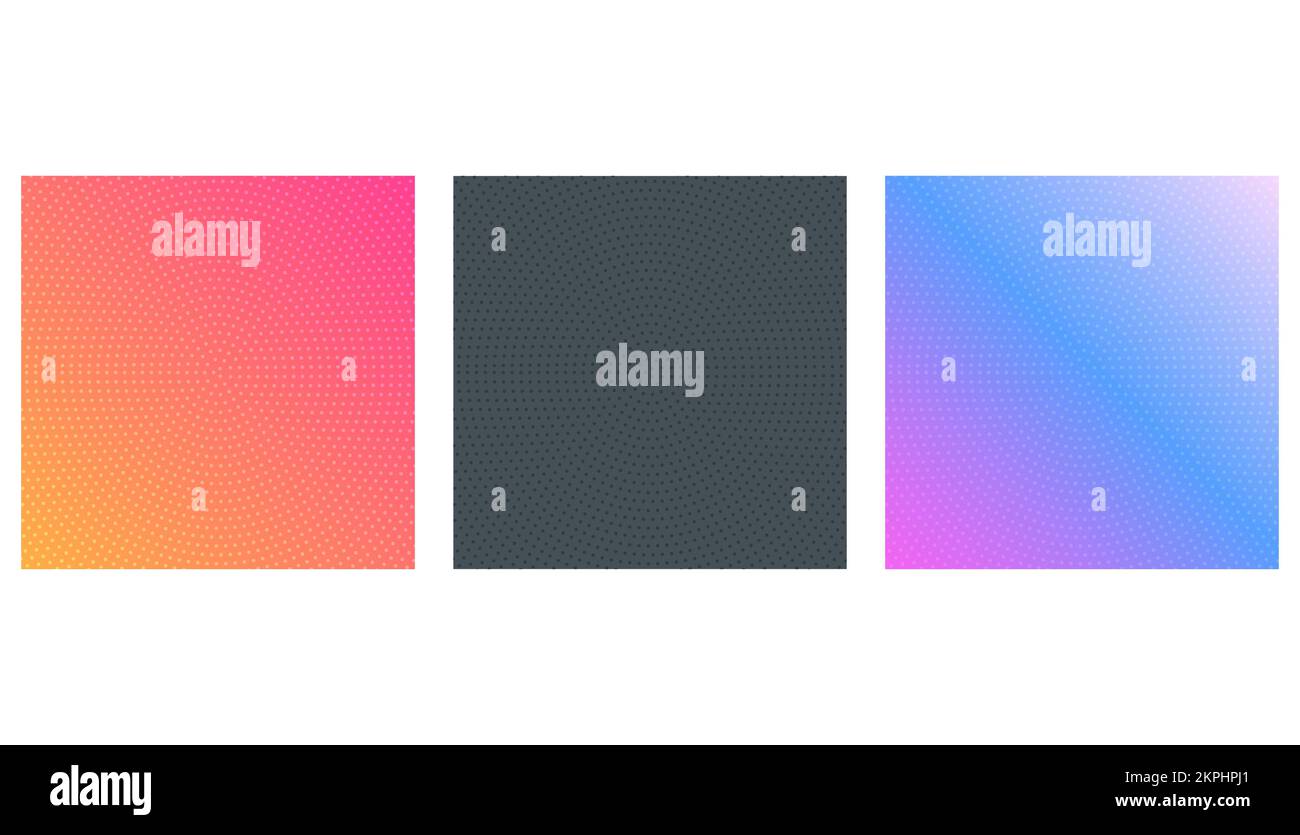 Set of Halftone circle texture background, grid abstract vector ...