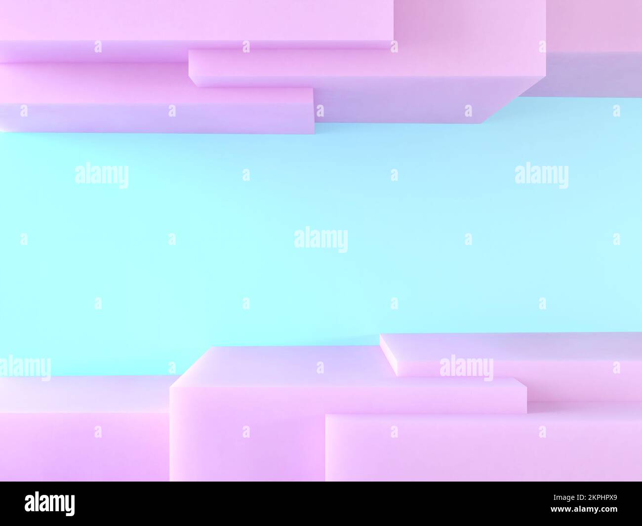 Pastel 3d background, pink blue backdrop, cute scene. 3d rendering ...