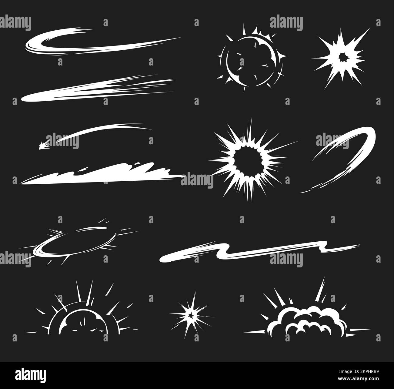 Comic energy explosion. Trace from dynamic movements, running, smash ...